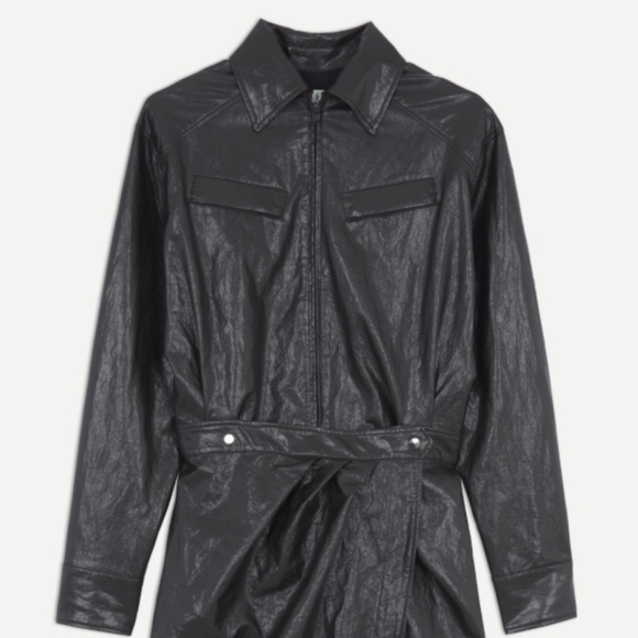 ba&sh | Dresses | Bash Wraparound Faux Leather Sophia Trendy Dress ...